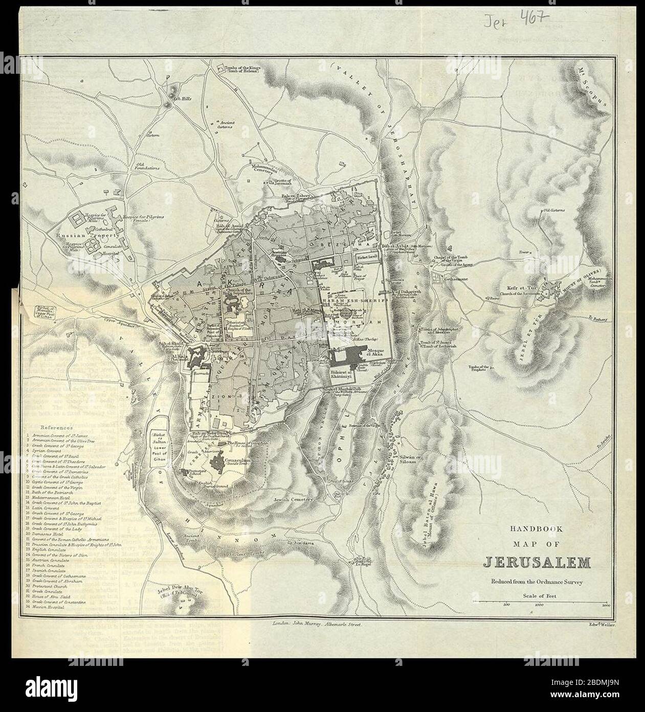 Handbook map of Jerusalem Reduced from the Ordnance Survey - Edwd ...