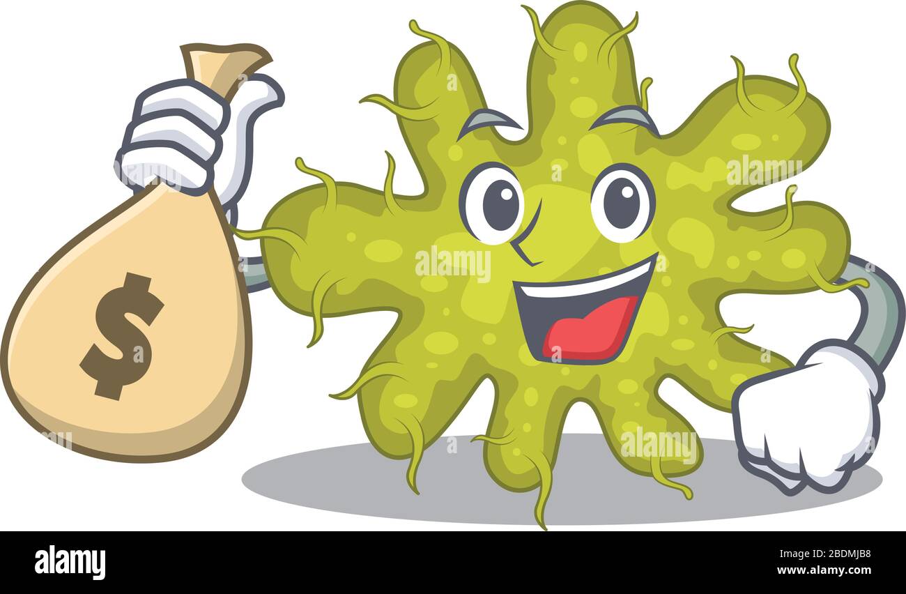 Rich bacterium cartoon design holds money bags Stock Vector Image & Art ...