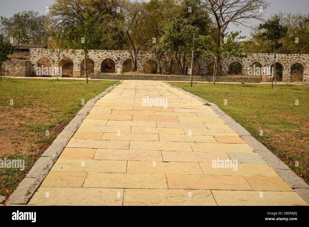 Dirty Pathway In Historical Fort. Dirty Road view Background stock ...