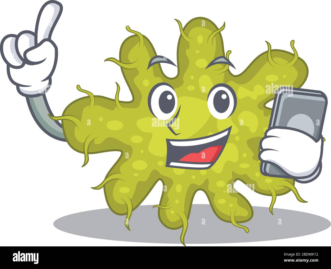 Bacterium cartoon in character speaking on phone Stock Vector Image ...