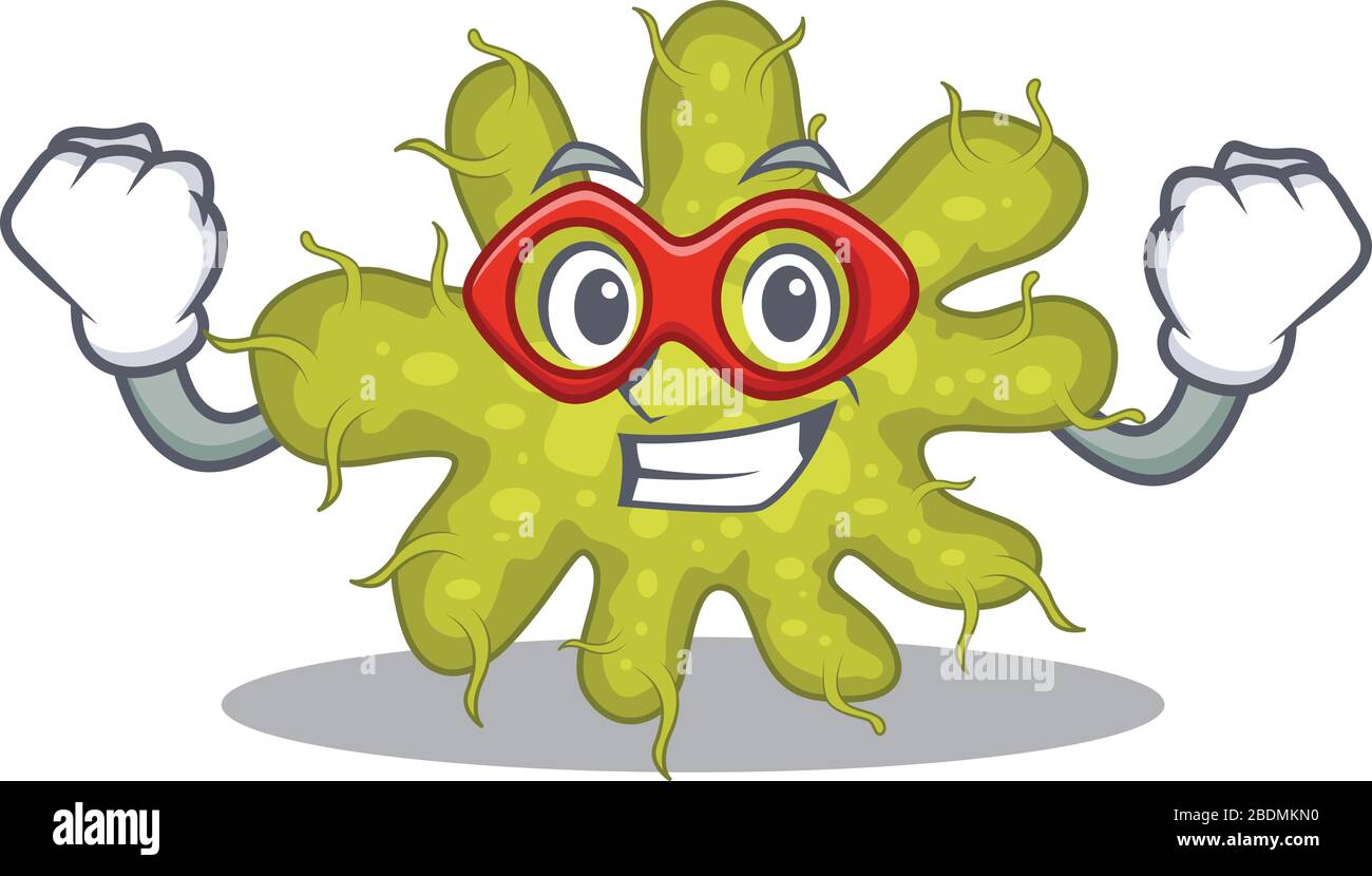 A cartoon character of bacterium performed as a Super hero Stock Vector ...