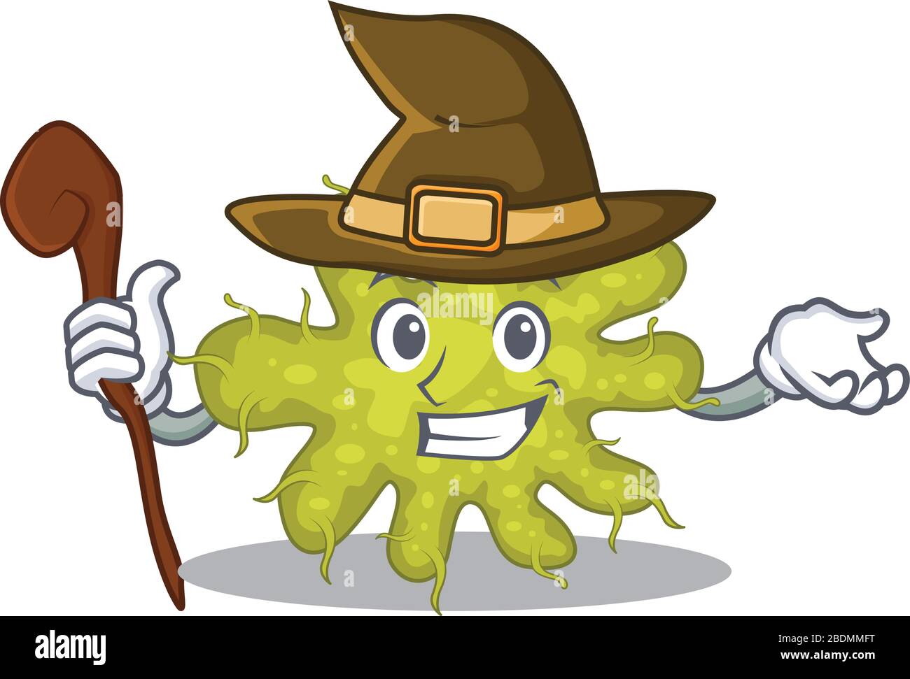 Bacterium sneaky and tricky witch cartoon character Stock Vector Image ...