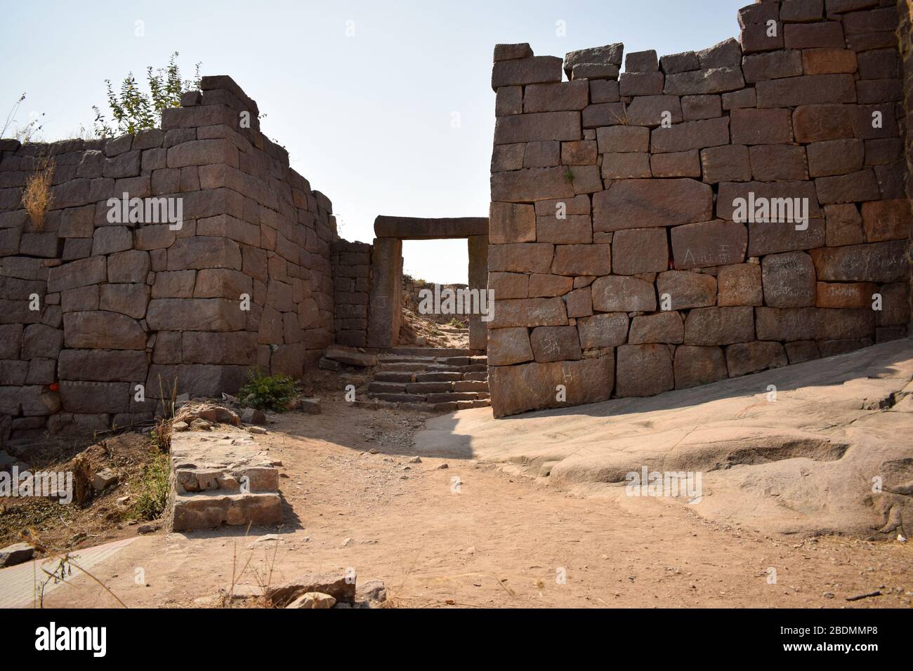 The Stone block Steps walk path in the Fort stock photograph image ...
