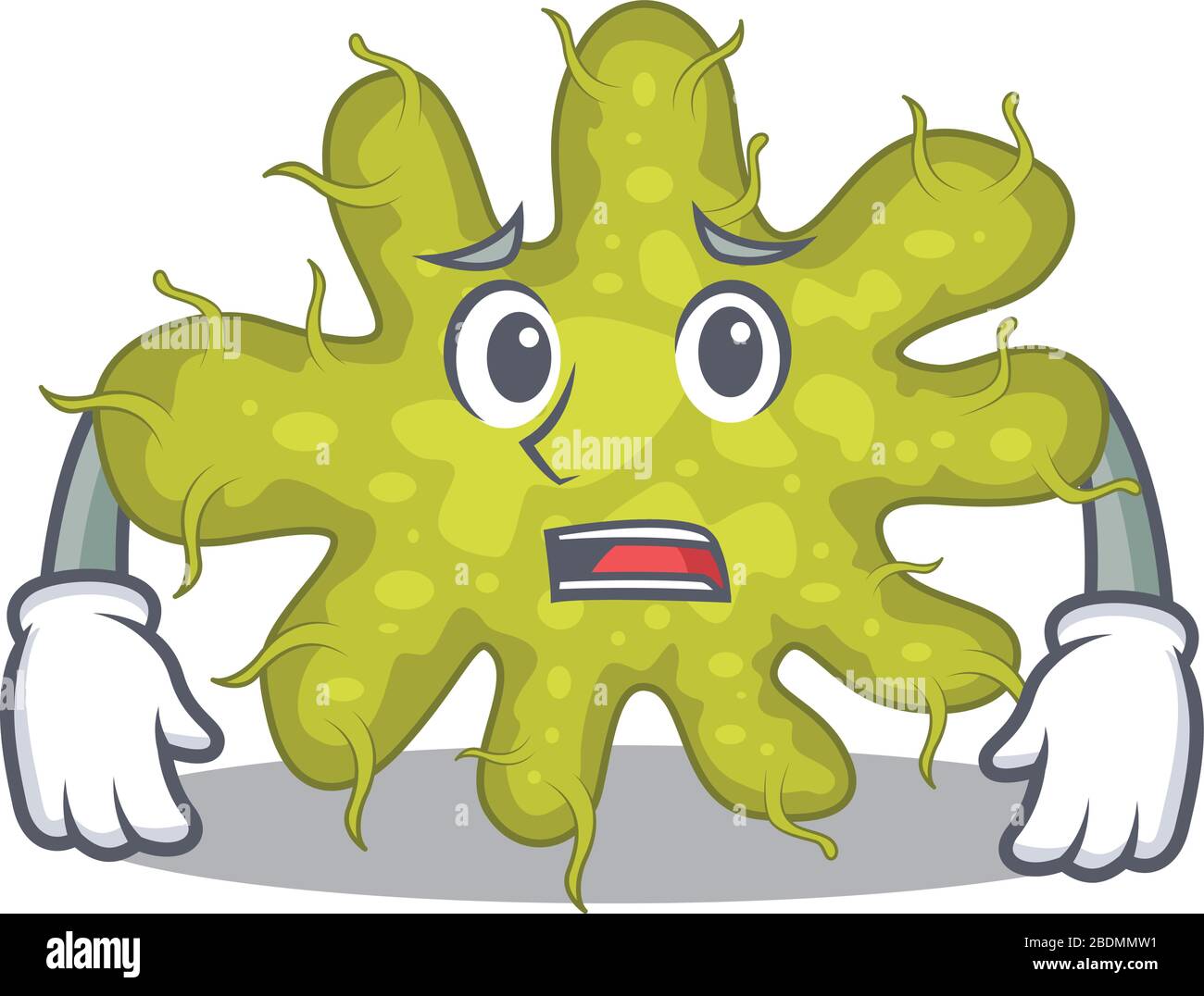 Cartoon design style of bacterium showing worried face Stock Vector ...