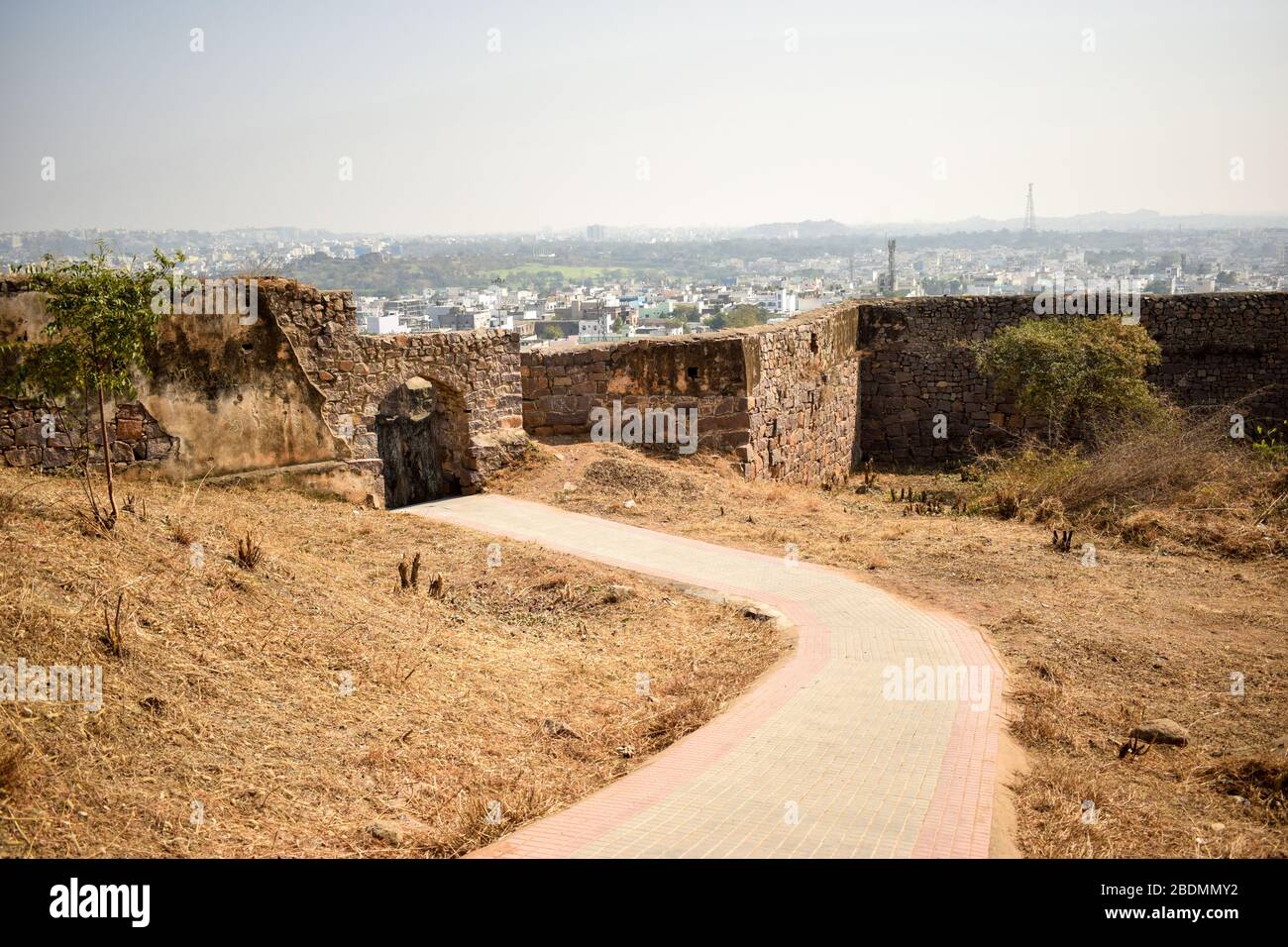 Dirty Pathway In Historical Fort. Dirty Road view Background stock ...