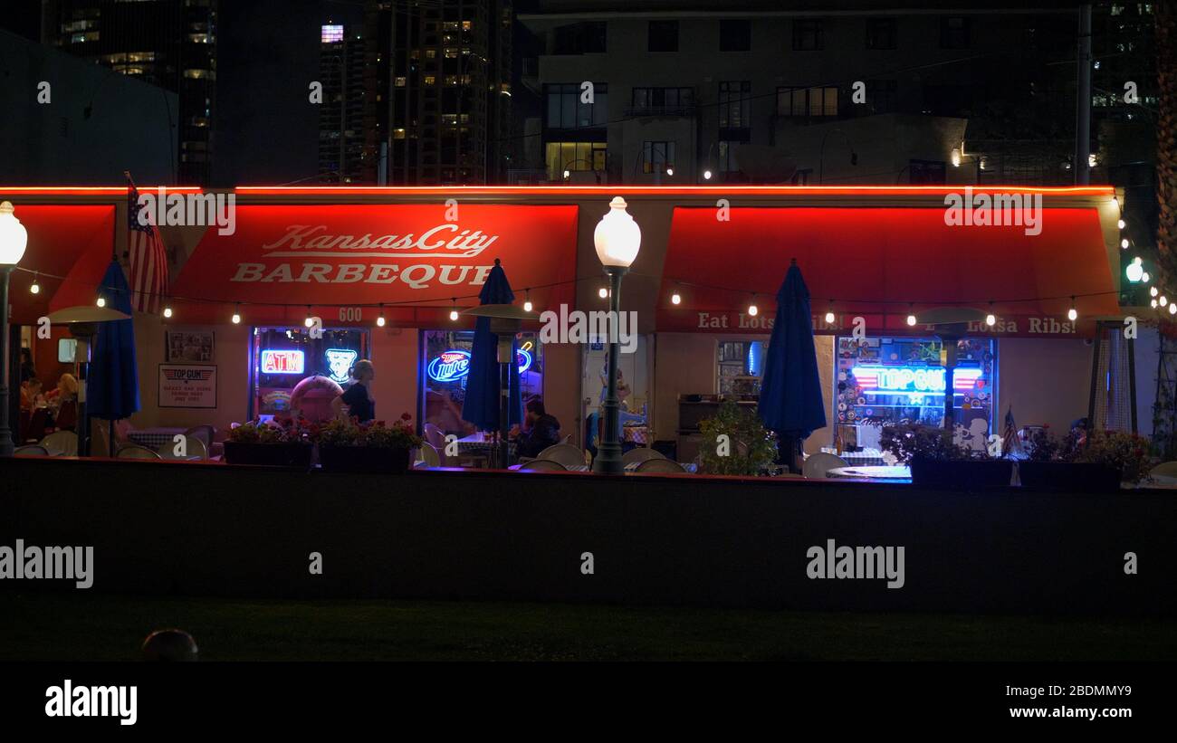 Kansas City Barbeque Diner in San Diego - CALIFORNIA, USA - MARCH 18 ...