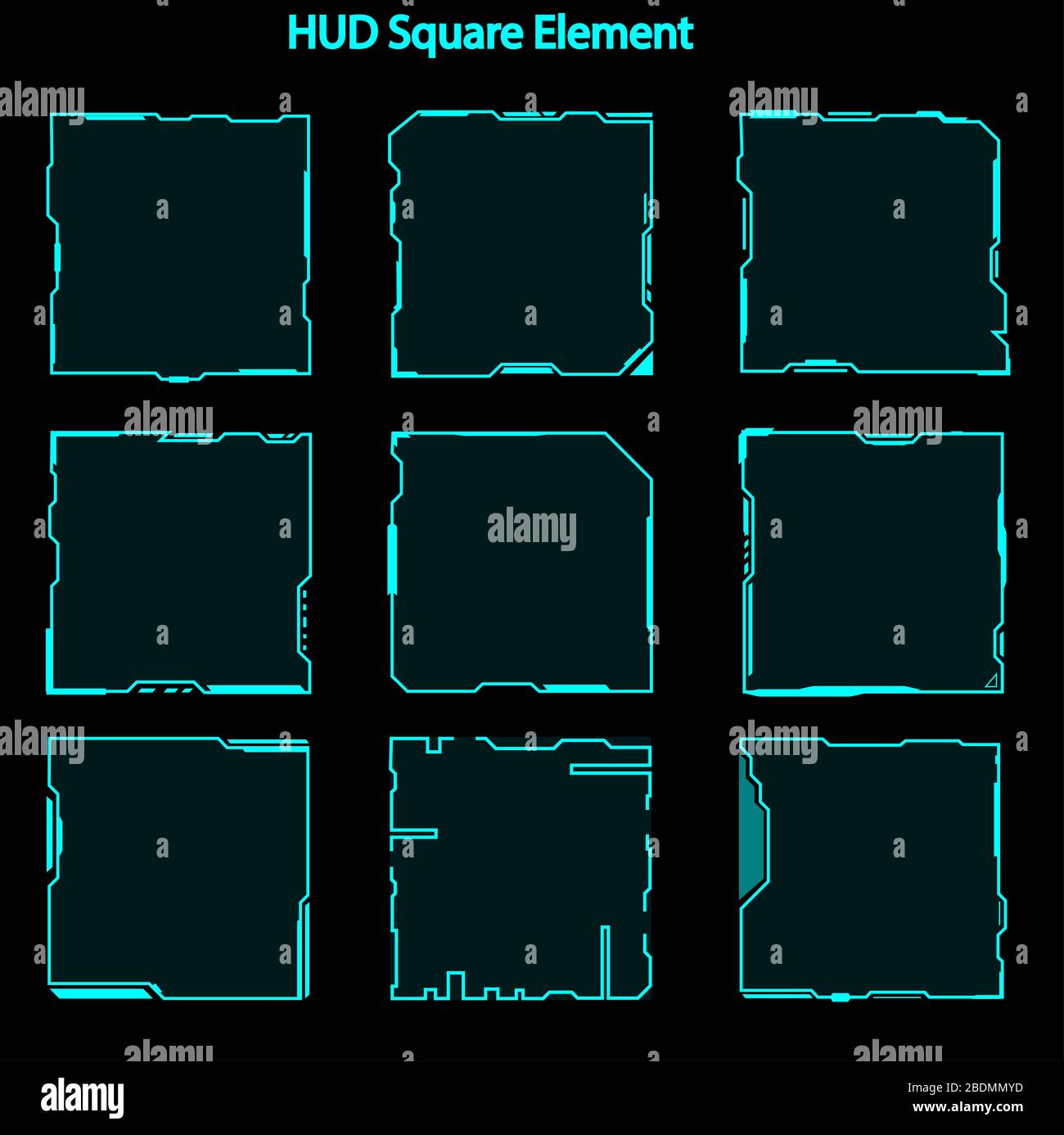 Set of hud square elements,Futuristic Sci Fi Modern User Interface Set ...