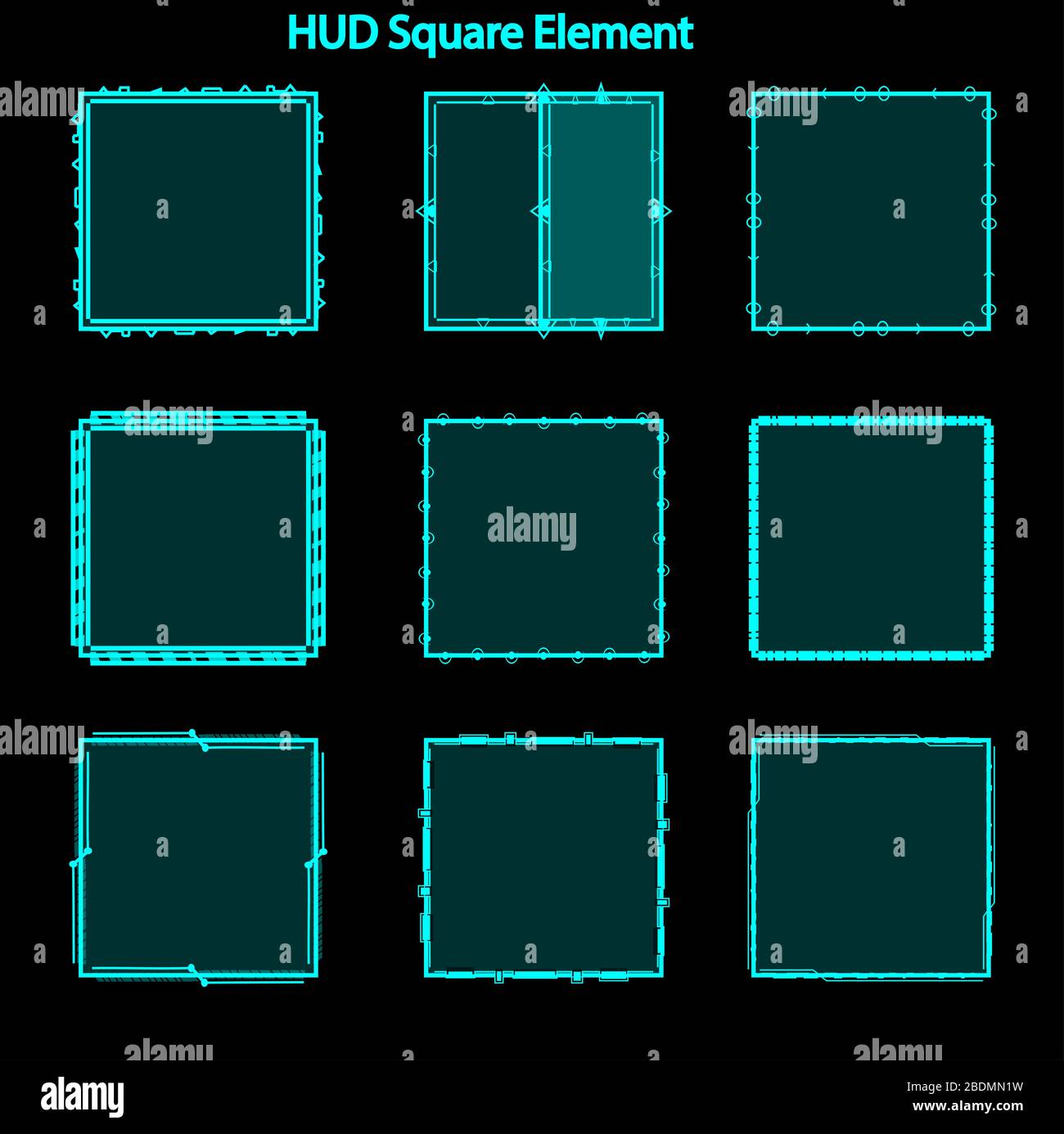 Set of hud square elements,Futuristic Sci Fi Modern User Interface Set ...