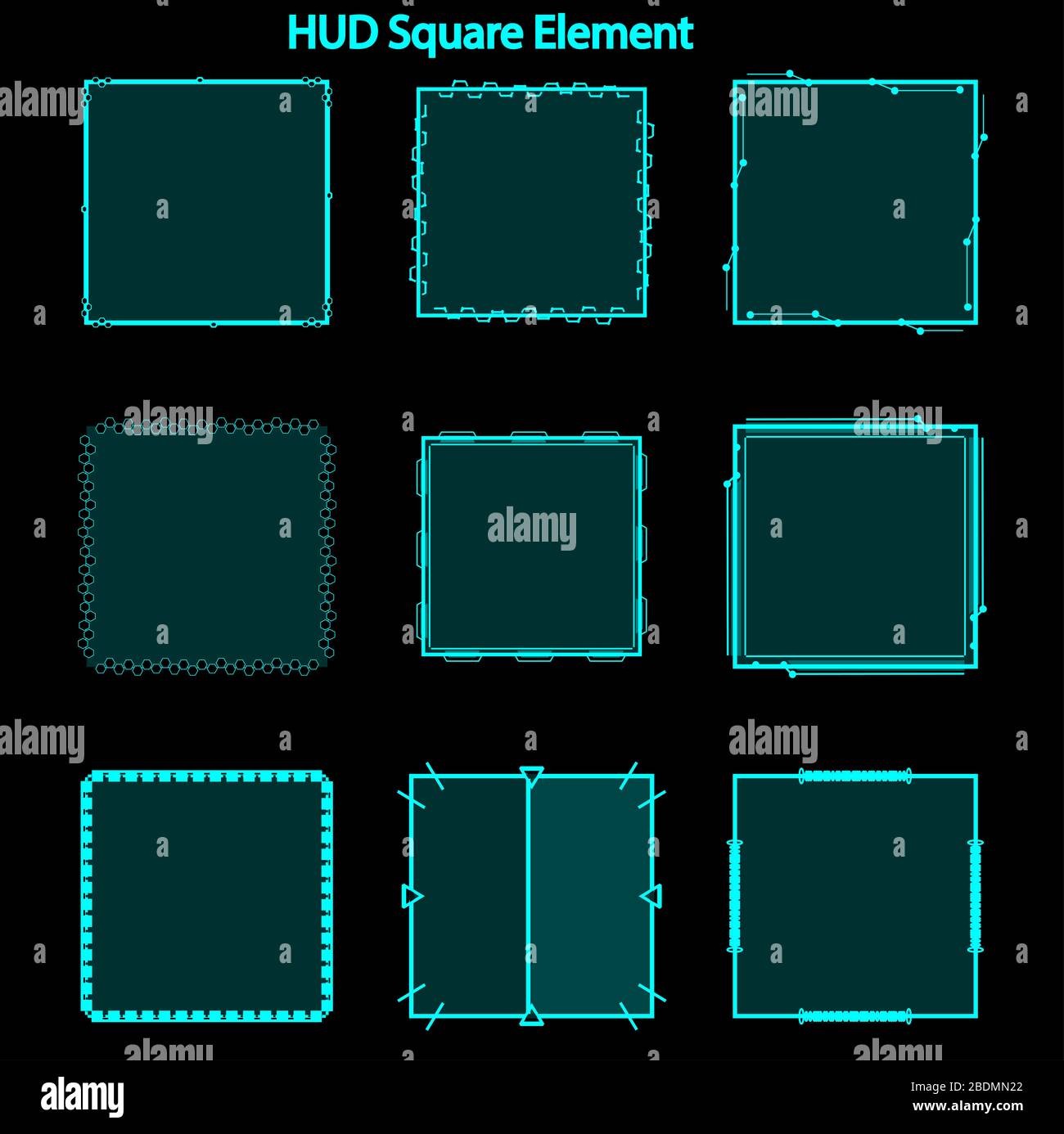 Set of hud square elements,Futuristic Sci Fi Modern User Interface Set ...