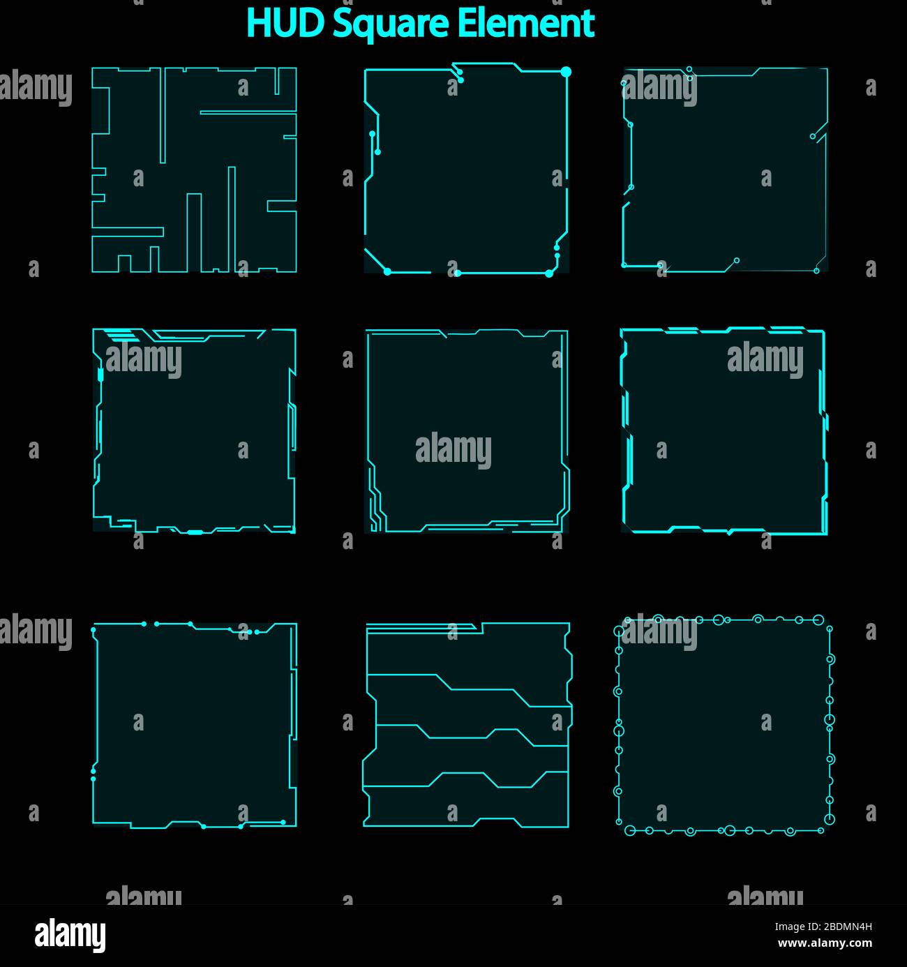 Set of hud square elements,Futuristic Sci Fi Modern User Interface Set ...