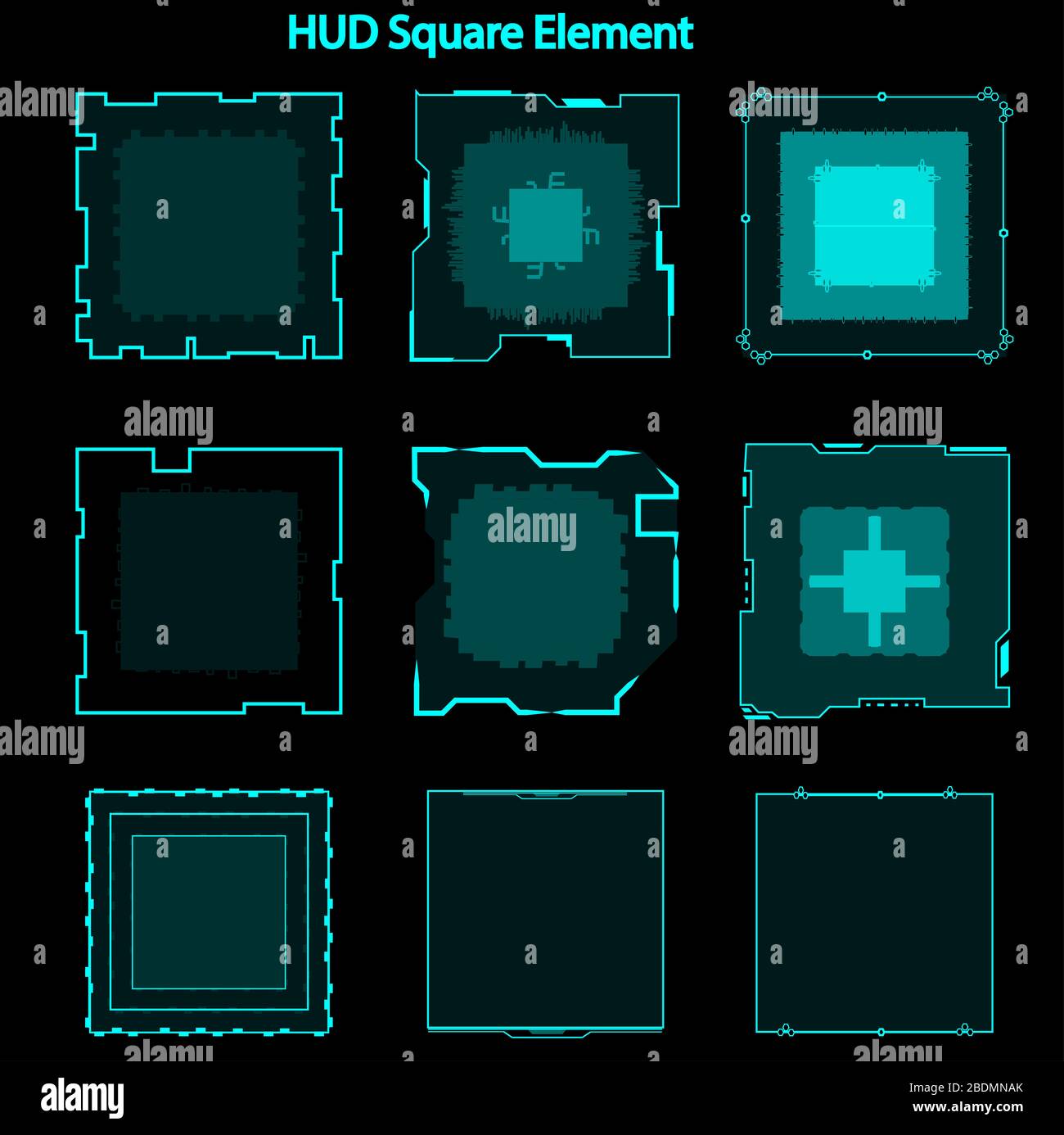 Set of hud square elements,Futuristic Sci Fi Modern User Interface Set ...