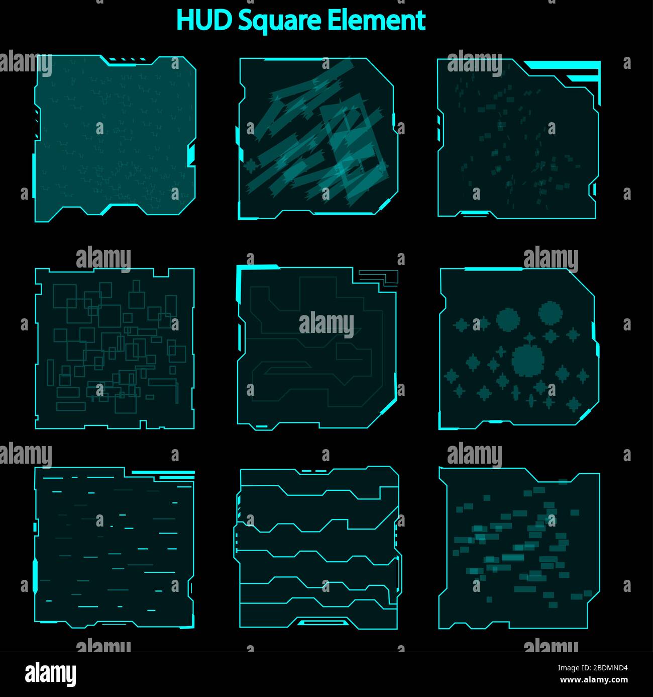 Set of hud square elements,Futuristic Sci Fi Modern User Interface Set ...