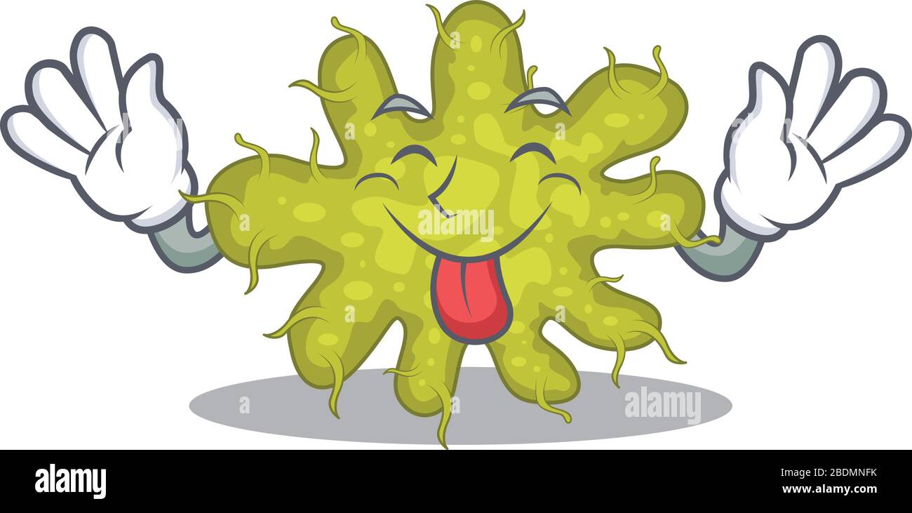 An amusing face bacterium cartoon design with tongue out Stock Vector ...