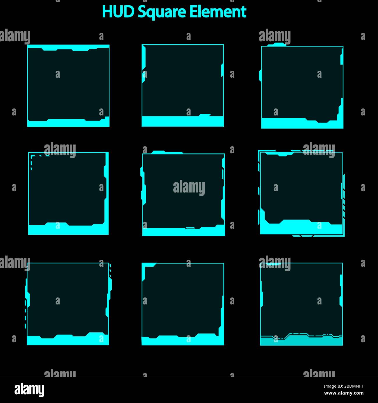 Set of hud square elements,Futuristic Sci Fi Modern User Interface Set ...