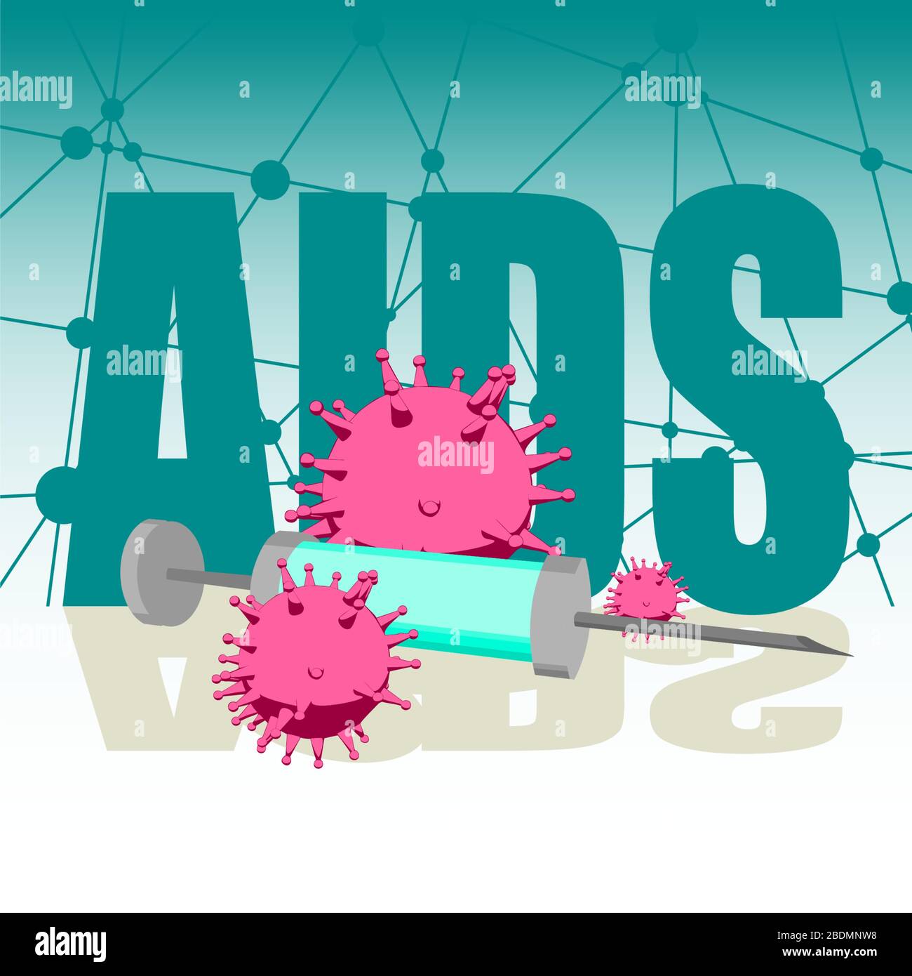 AIDS disease virus and syringe Stock Vector Image & Art - Alamy