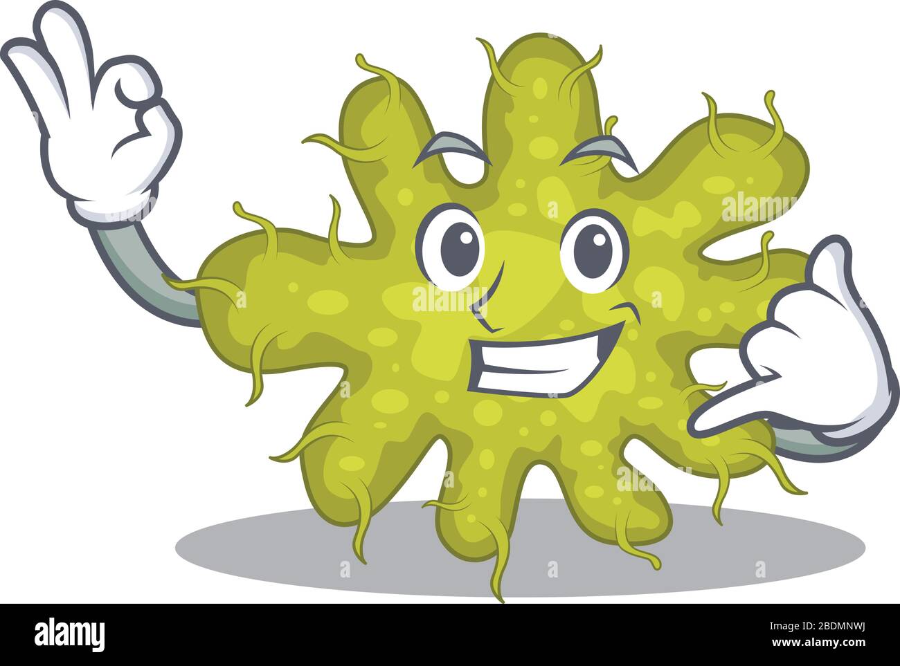 Cartoon design of bacterium with call me funny gesture Stock Vector ...