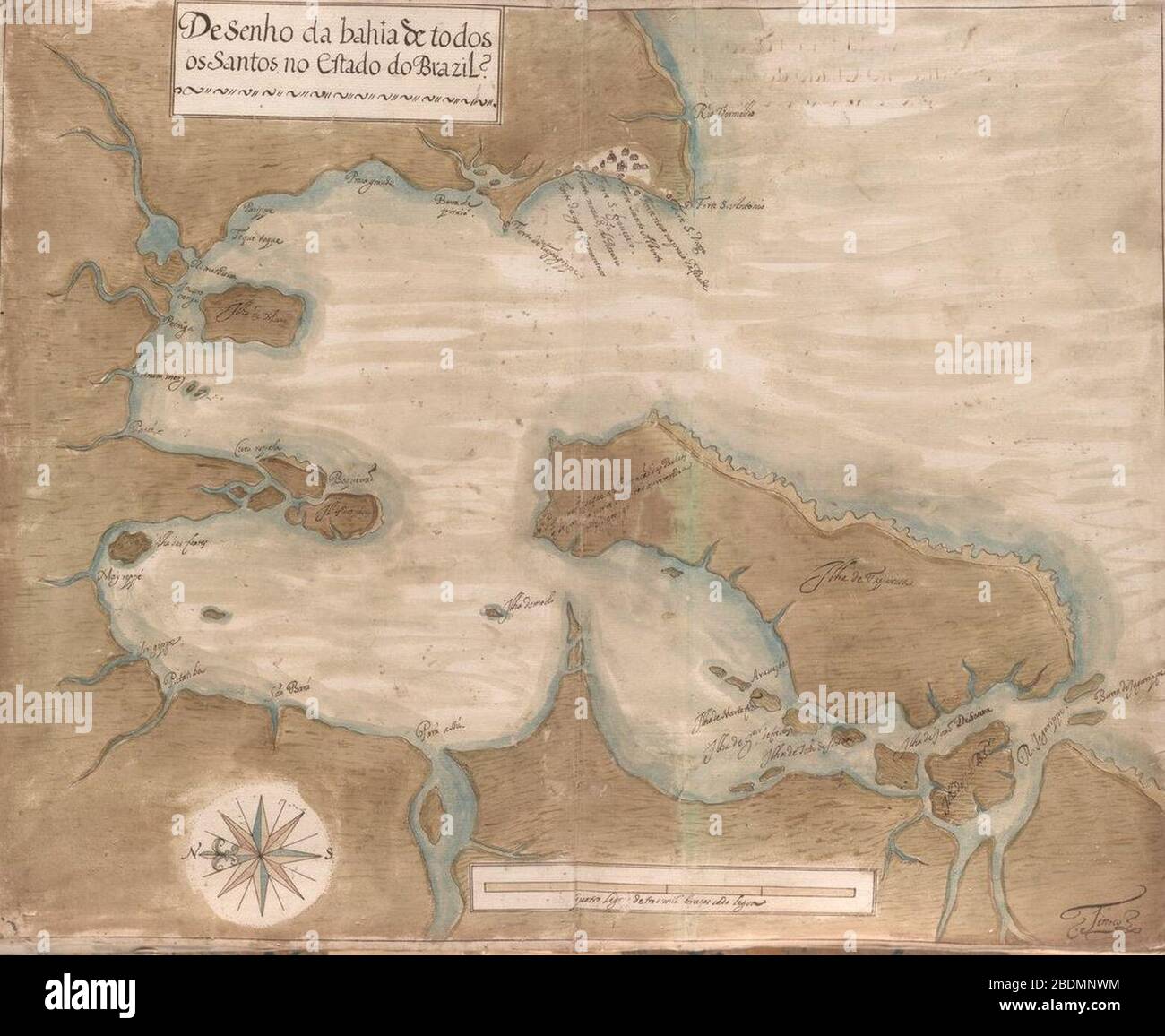 Hand-Drawn Maps and Plans of Recife in Pernambuco, All Saints‥99 Bay ...