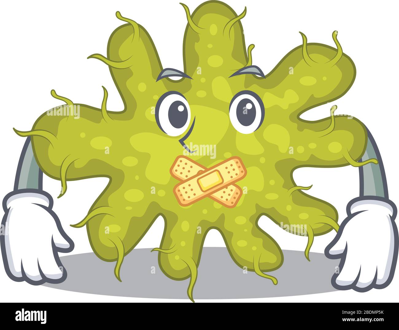 Bacterium cartoon character style with mysterious silent gesture Stock ...