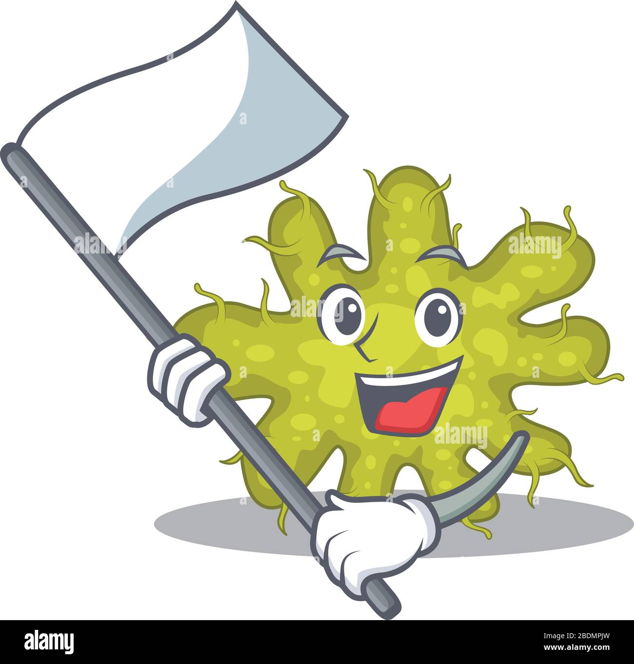 A nationalistic bacterium mascot character design with flag Stock ...