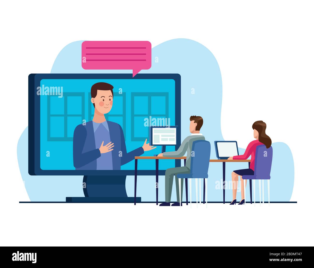 business people in meeting online reunion Stock Vector Image & Art - Alamy