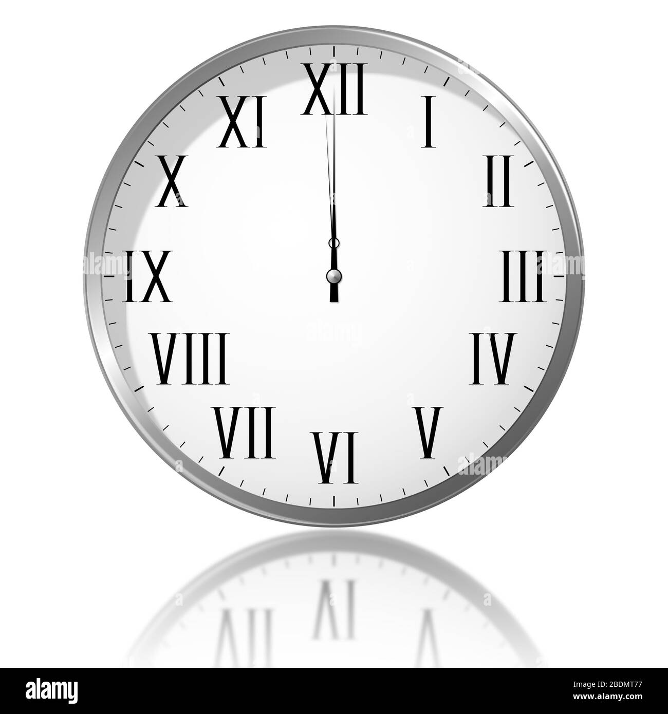 Clock on white background Stock Photo - Alamy