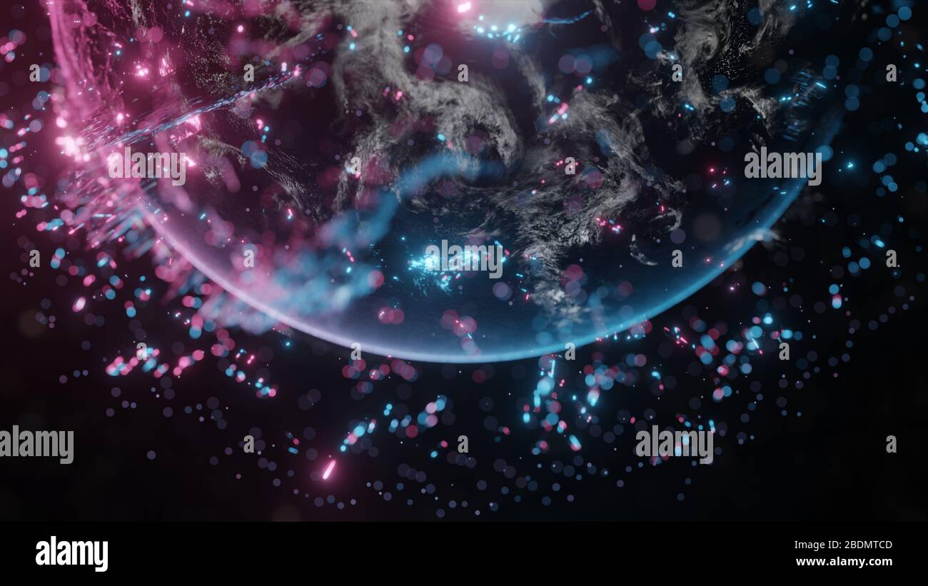 Abstract futuristic planet Earth Stock Photo - Alamy