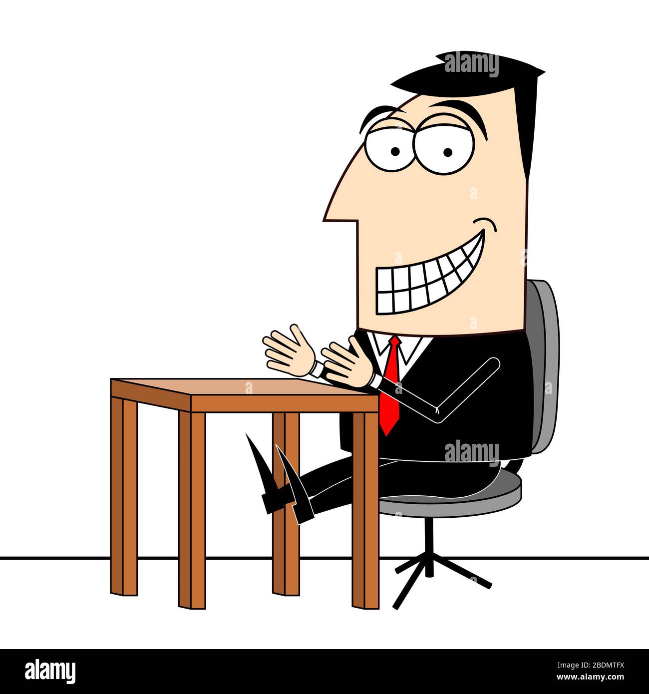 Man suit sitting behind table Cut Out Stock Images & Pictures - Alamy