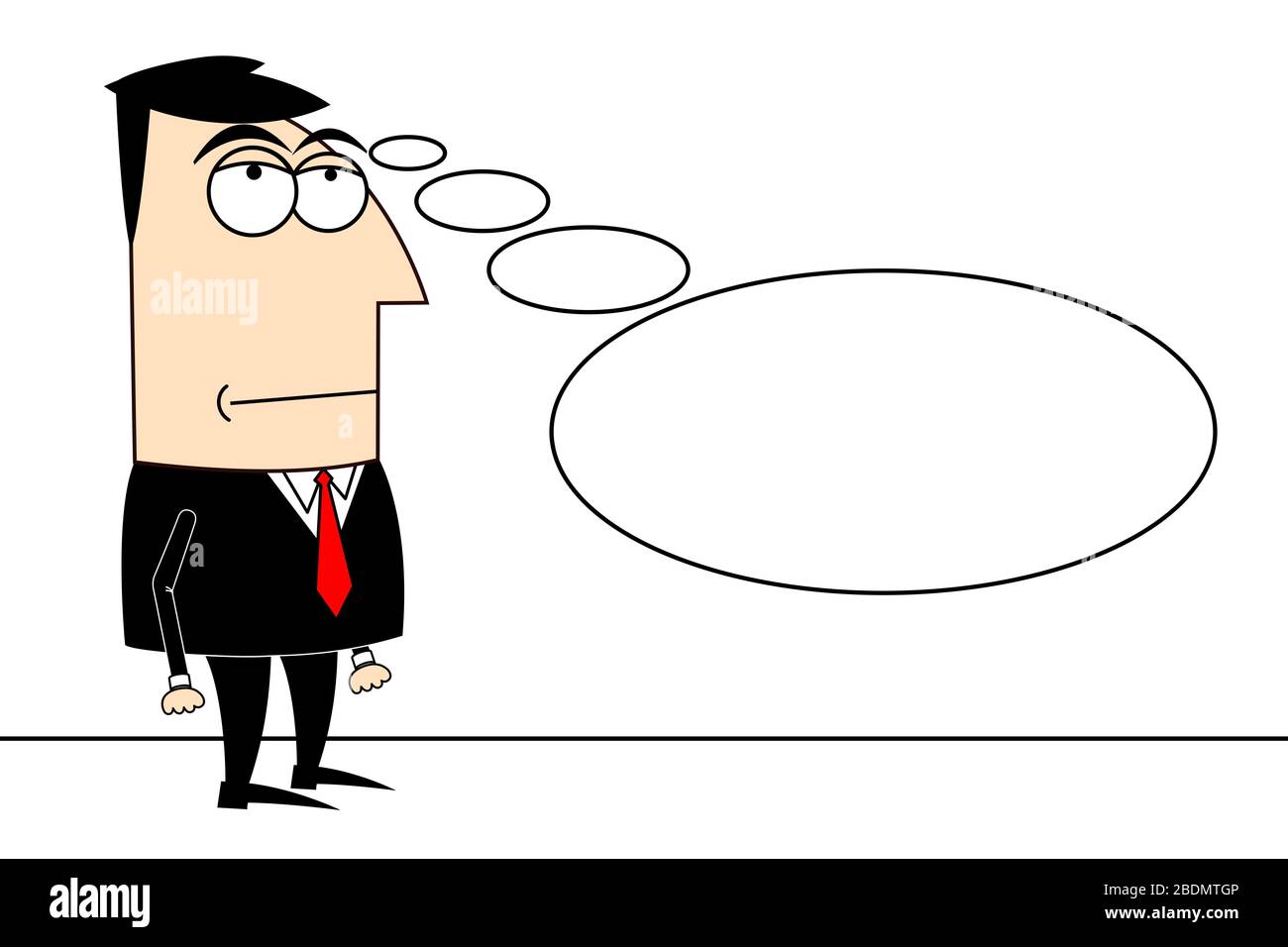 Cartoon businessman - thinking concept Stock Photo - Alamy