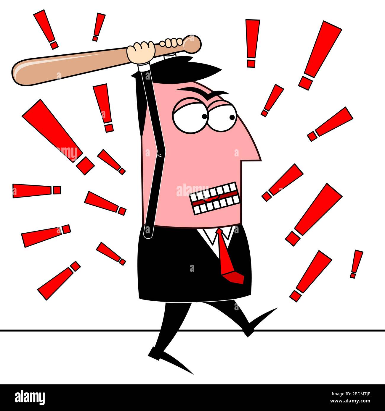 Angry cartoon businessman - rage concept Stock Photo - Alamy