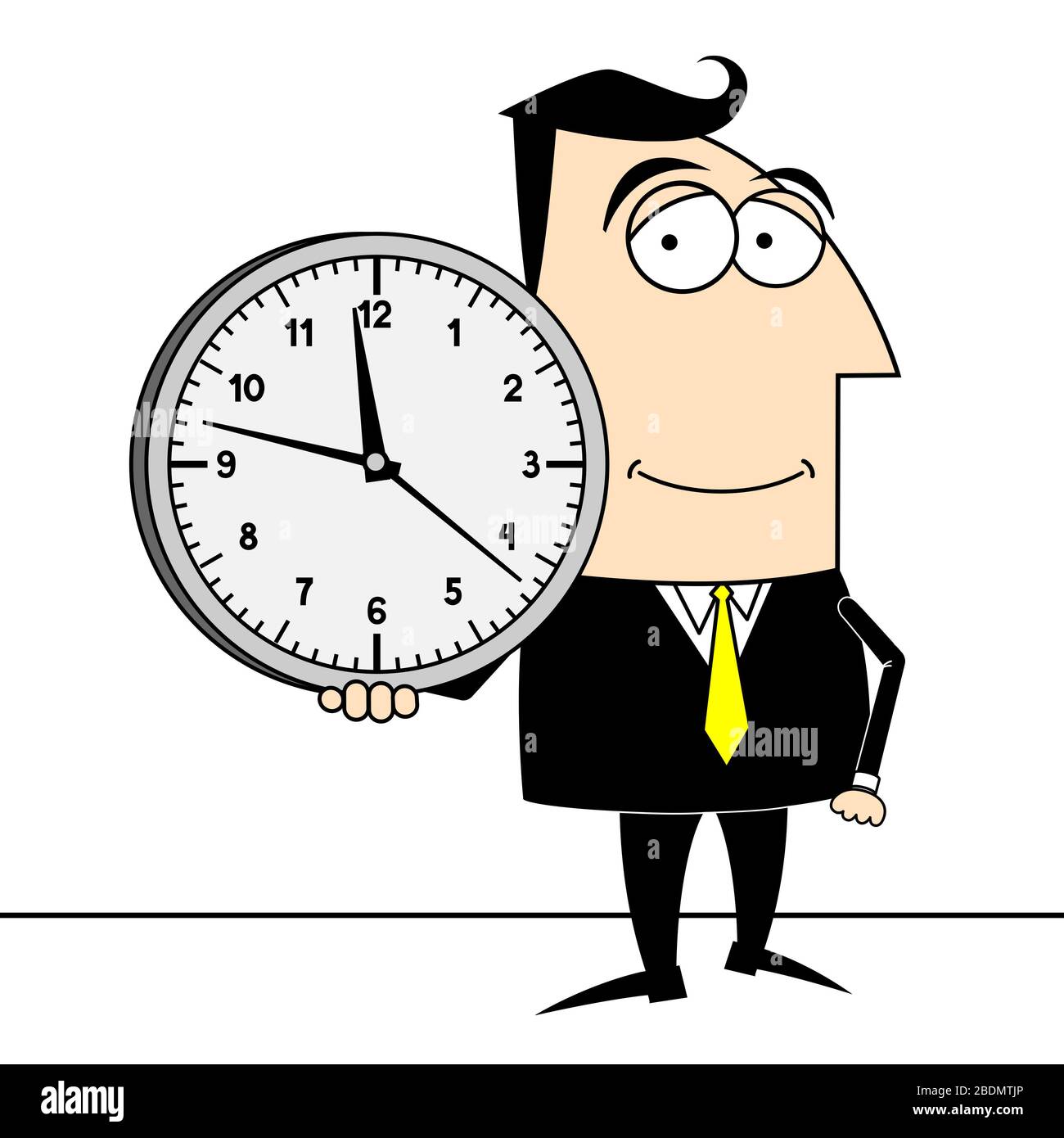 Cartoon businessman - time concept Stock Photo - Alamy