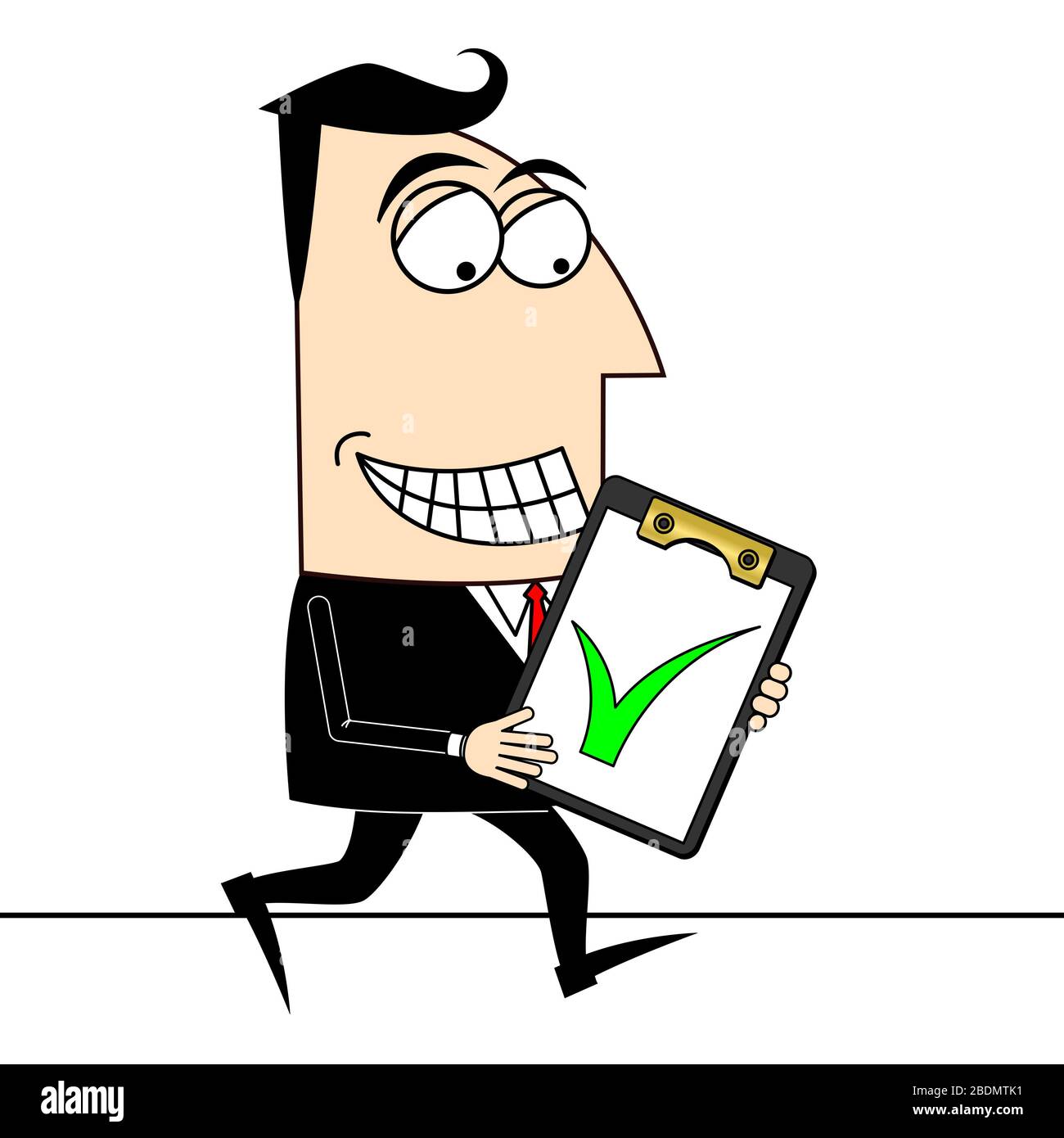 Cartoon businessman - checkmark concept Stock Photo - Alamy