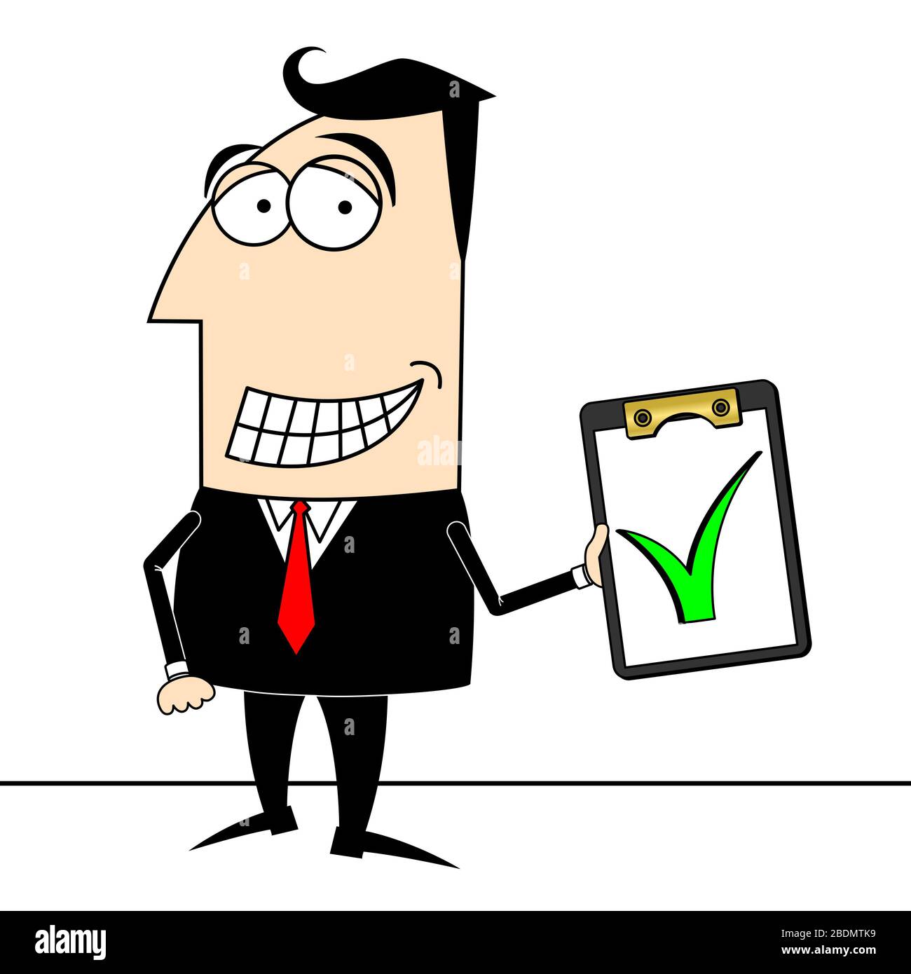 Cartoon businessman - checkmark concept Stock Photo - Alamy