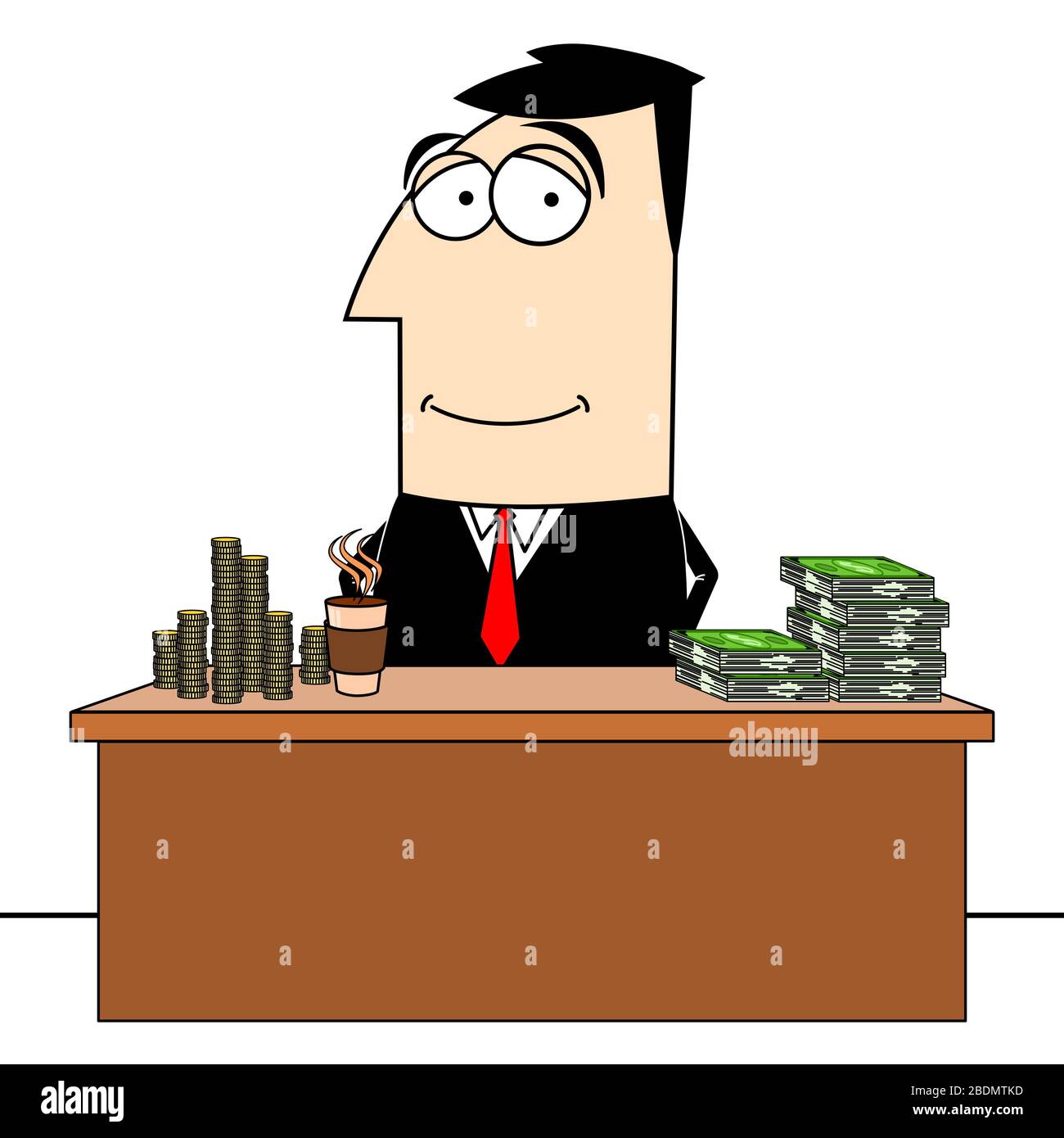 Cartoon businessman, money Stock Photo - Alamy