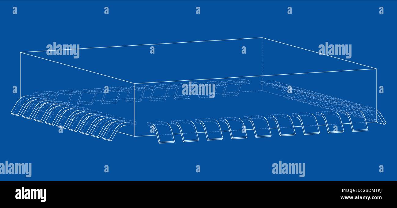 3D microchip. Vector rendering of 3d Stock Vector Image & Art - Alamy