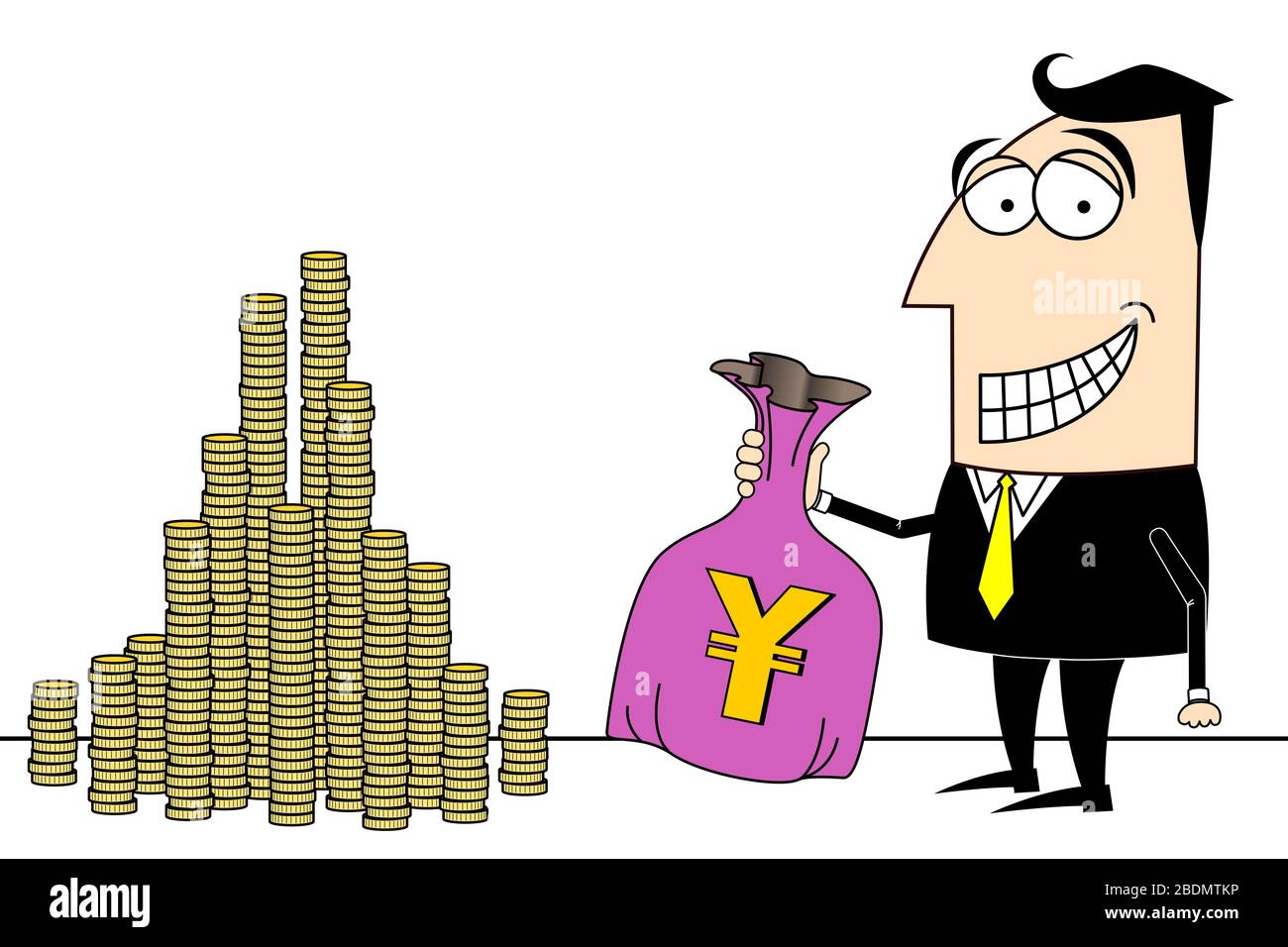 Cartoon businessman, money Stock Photo - Alamy