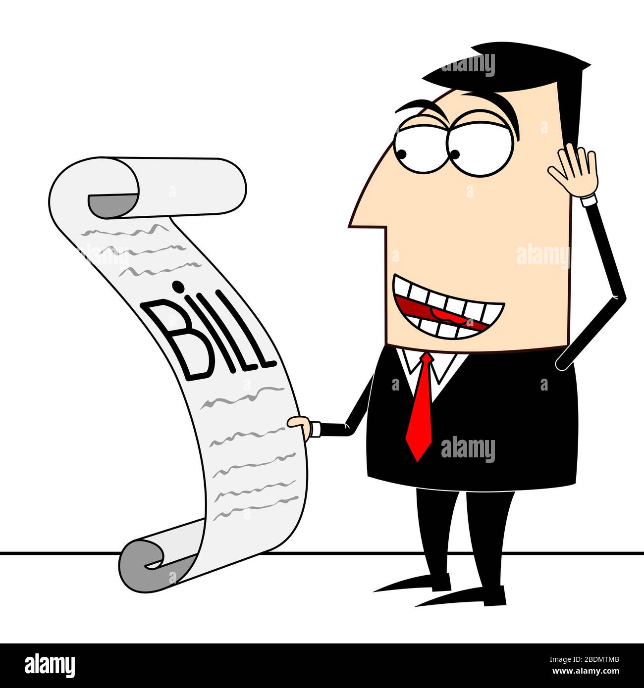 Cartoon businessman, bill concept Stock Photo - Alamy