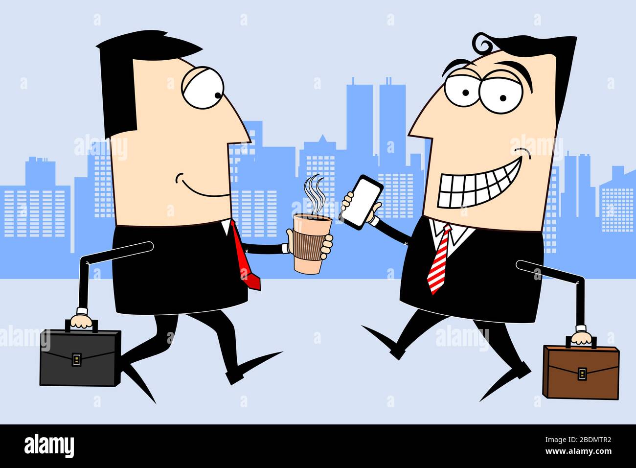 Two cartoon businessmen Stock Photo - Alamy