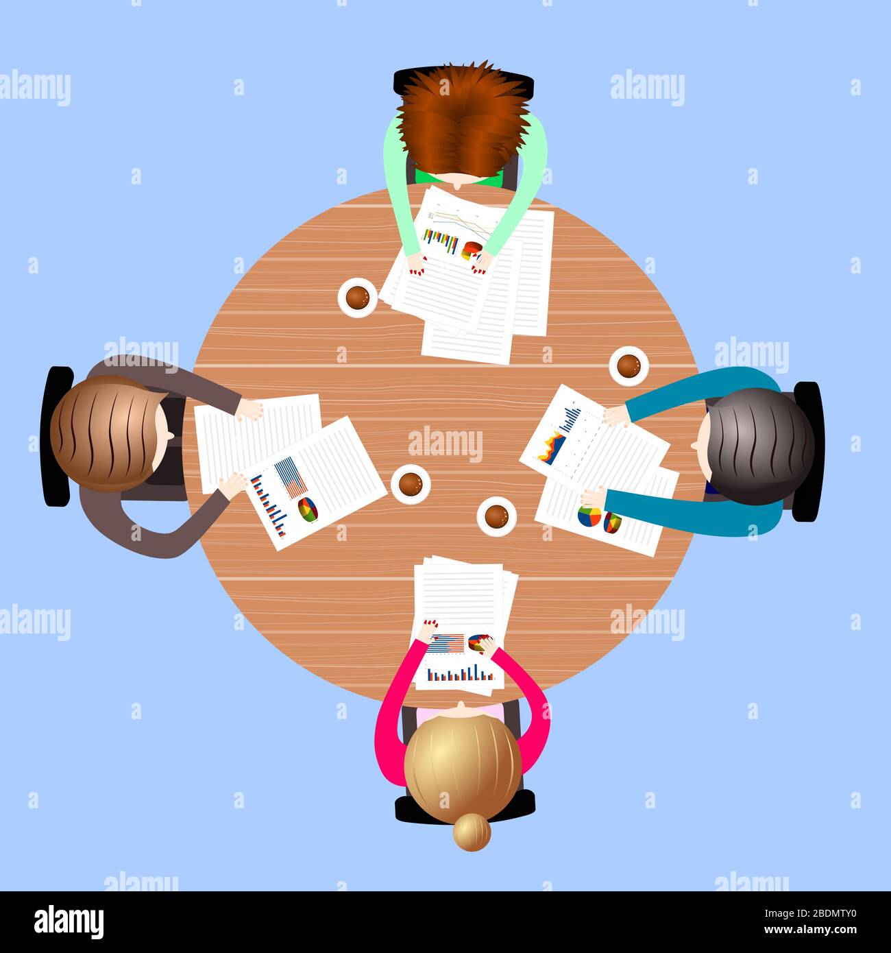 Conference table, teamwork concept Stock Photo - Alamy