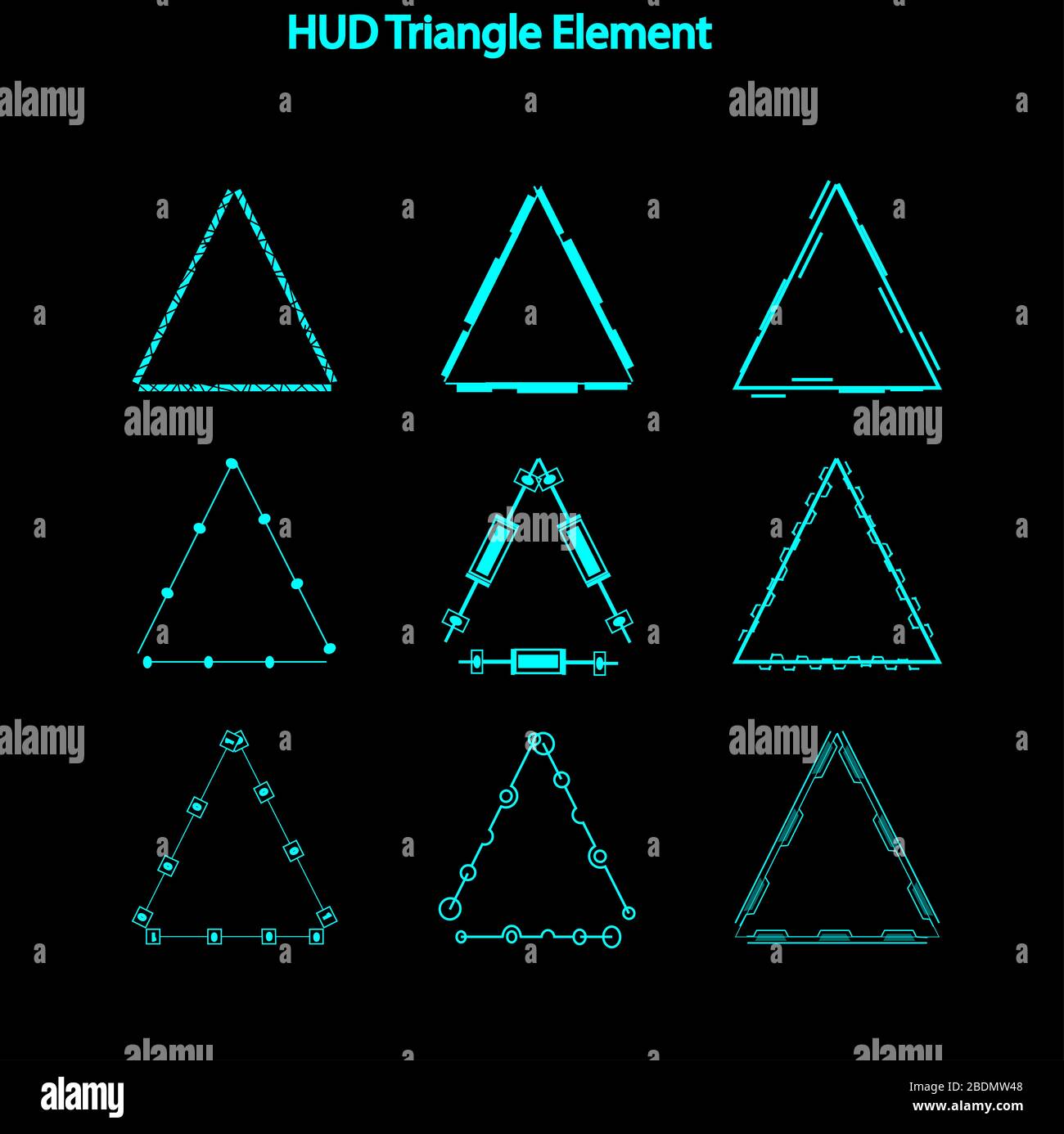 Set of hud triangle elements,Futuristic Sci Fi Modern User Interface ...
