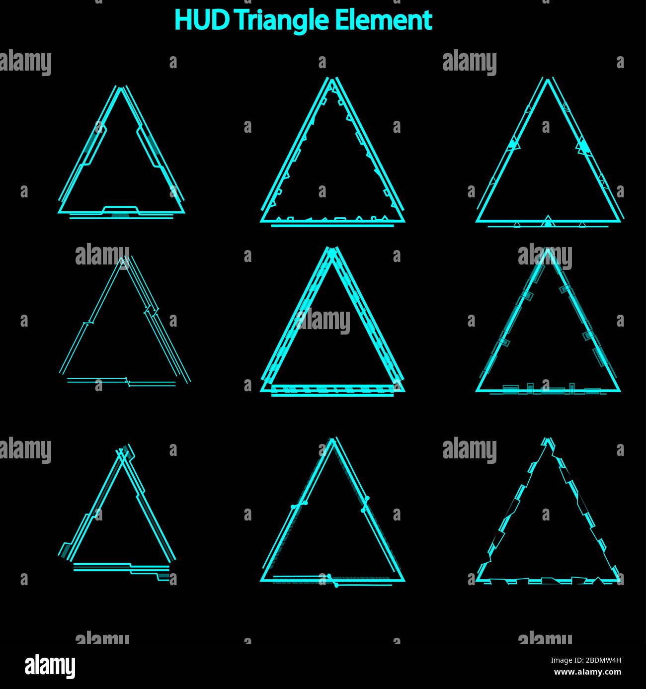 Set of hud triangle elements,Futuristic Sci Fi Modern User Interface ...