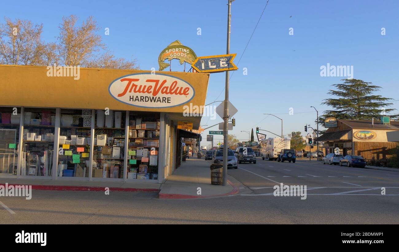 Typical street view in the historic village of Lone Pine - LONE PINE CA ...