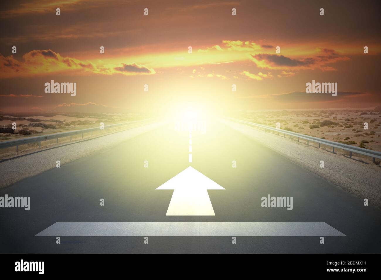 Road concept - arrow Stock Photo - Alamy