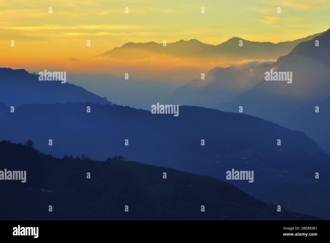 Scenic shot of the mountain mist in Taichung city Taiwan Stock Photo ...