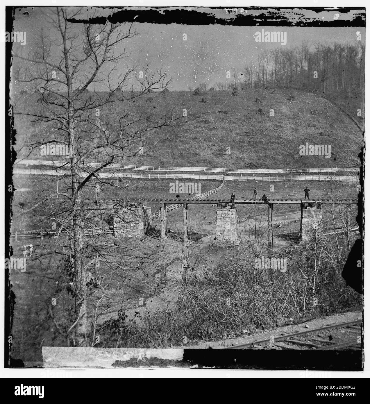 Hanover Junction, Pennsylvania. Bridge at Hanover Junction burned by ...