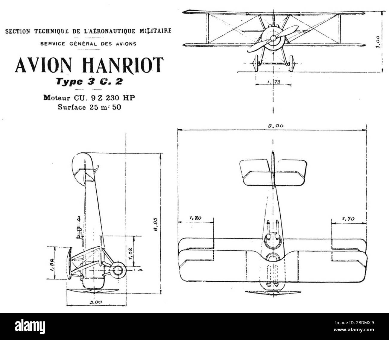 Hanriot HD.3 dwg Stock Photo - Alamy