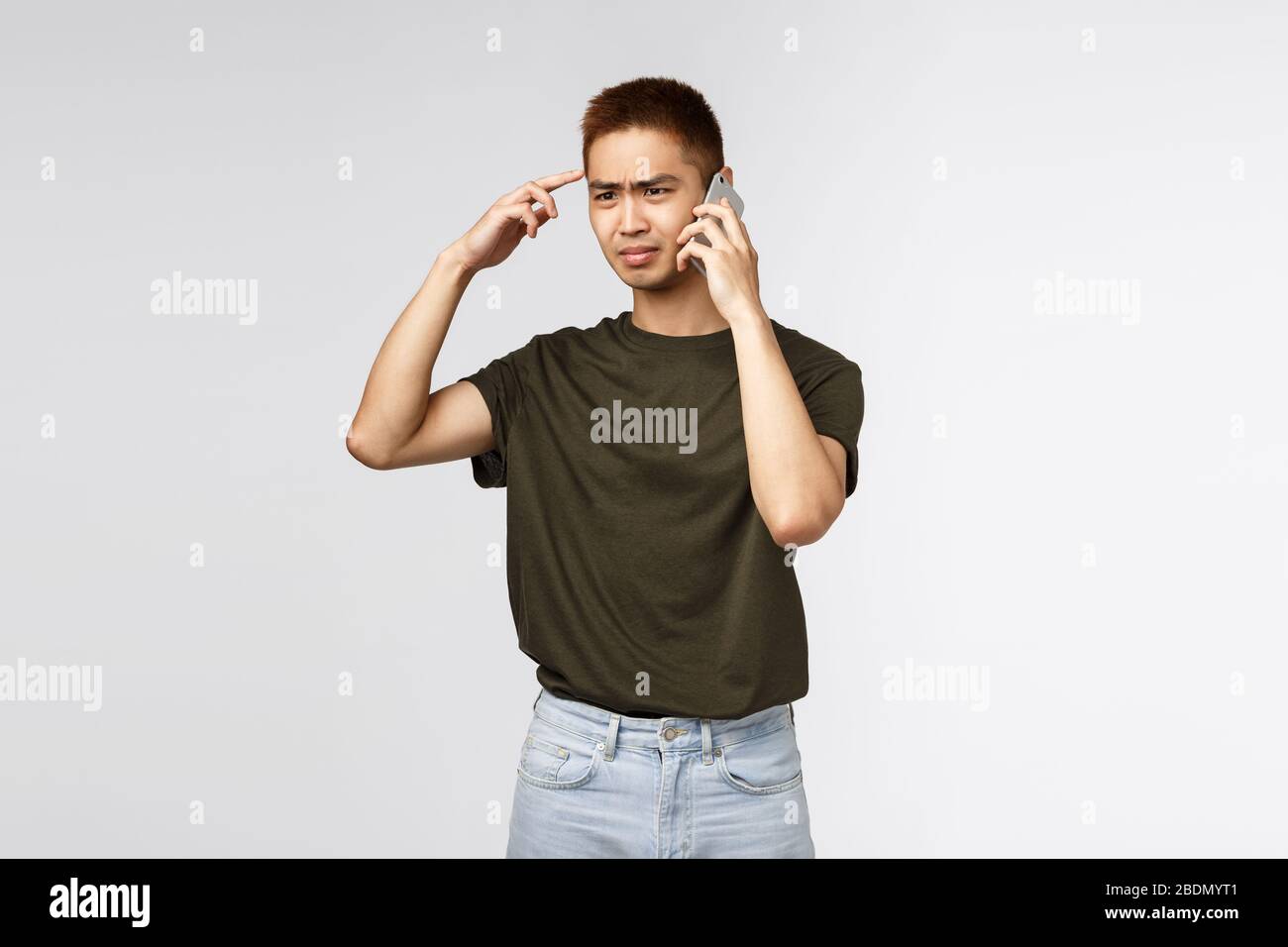 Technology, online lifestyle and communication concept. Portrait of ...