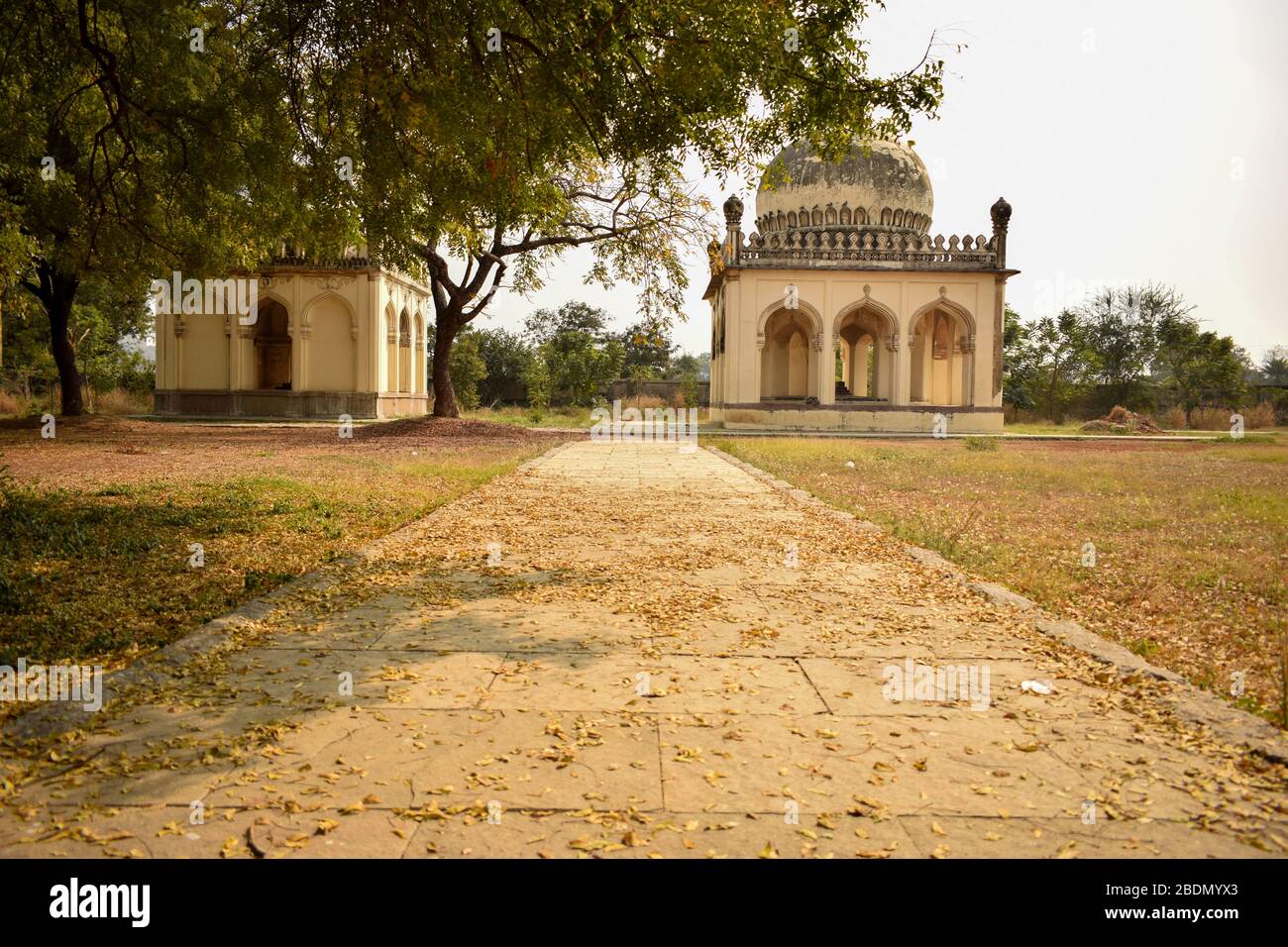 Empty dirty Pathway in Old Anciant Fort Background stock photograph ...