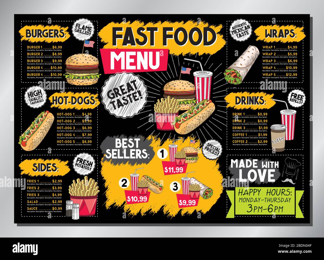 Lunch wraps Stock Vector Images - Alamy