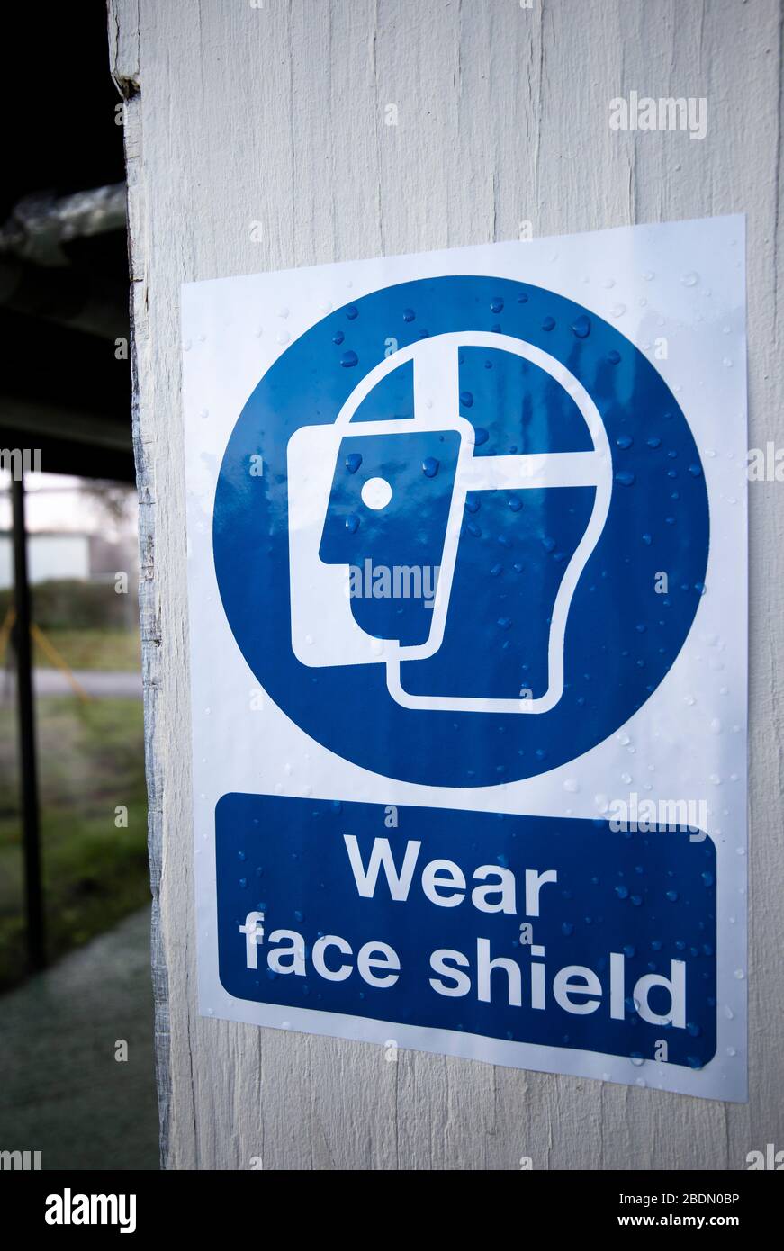 Mandatory construction health and safety wear face shield sign Stock ...