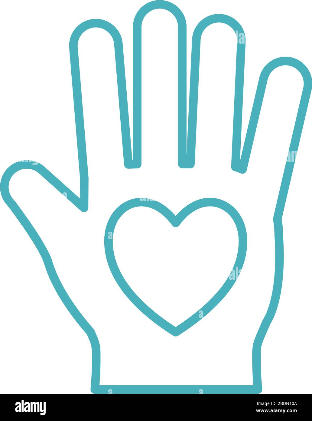 Hand with heart line style icon vector design Stock Vector Image & Art ...